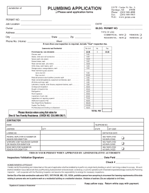 Fillable Online Plumbing Application 2006 Fax Email Print - pdfFiller