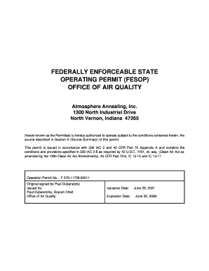 Fillable Online permits air idem in Office of air quality - State of ...