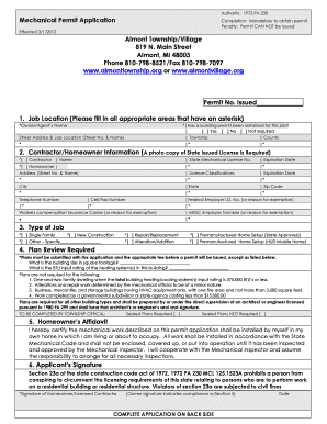 Fillable Online mechanical permit form Fax Email Print - pdfFiller