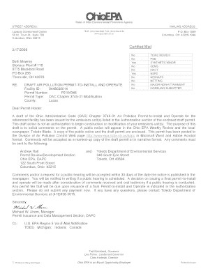 Fillable Online wwwapp epa ohio Certified Mail - State of Ohio - wwwapp ...