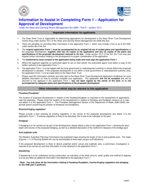 Fillable Online Application for Approval of Development - Swan River ...