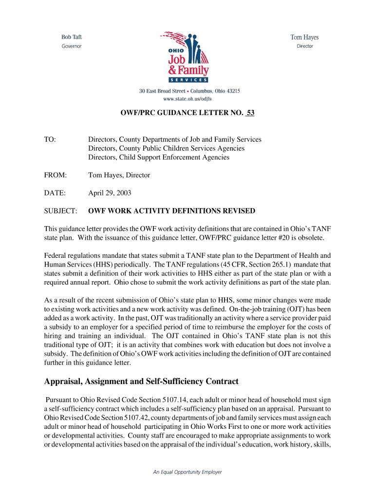 Fillable Online OWF WORK ACTIVITY DEFINITIONS REVISED Fax Email Print ...