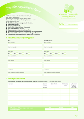 Fillable Online shepway gov Transfer Form 2006 - Shepway District ...