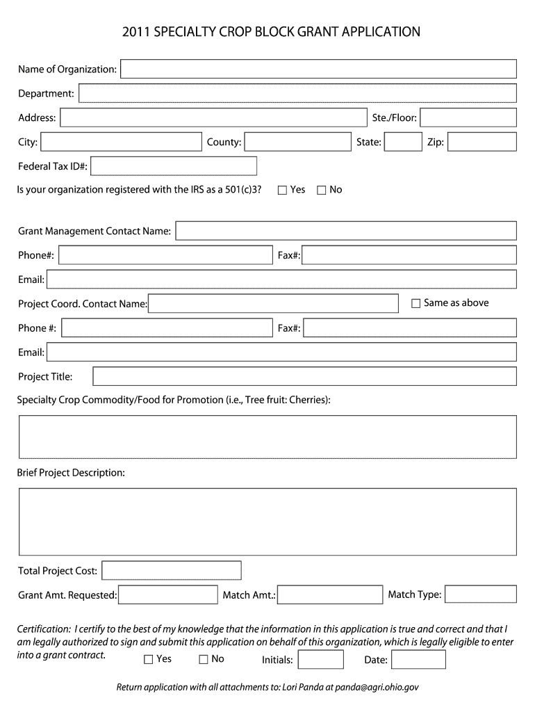 2011 specialty crop block grant application - Ohio Department of - agri ...