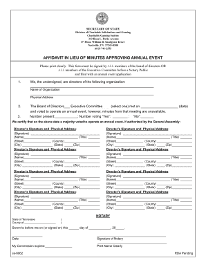 Fillable Online tn affidavit of event form Fax Email Print - pdfFiller