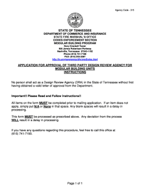 Fillable Online tn Application for Approval of Third Party Design ...
