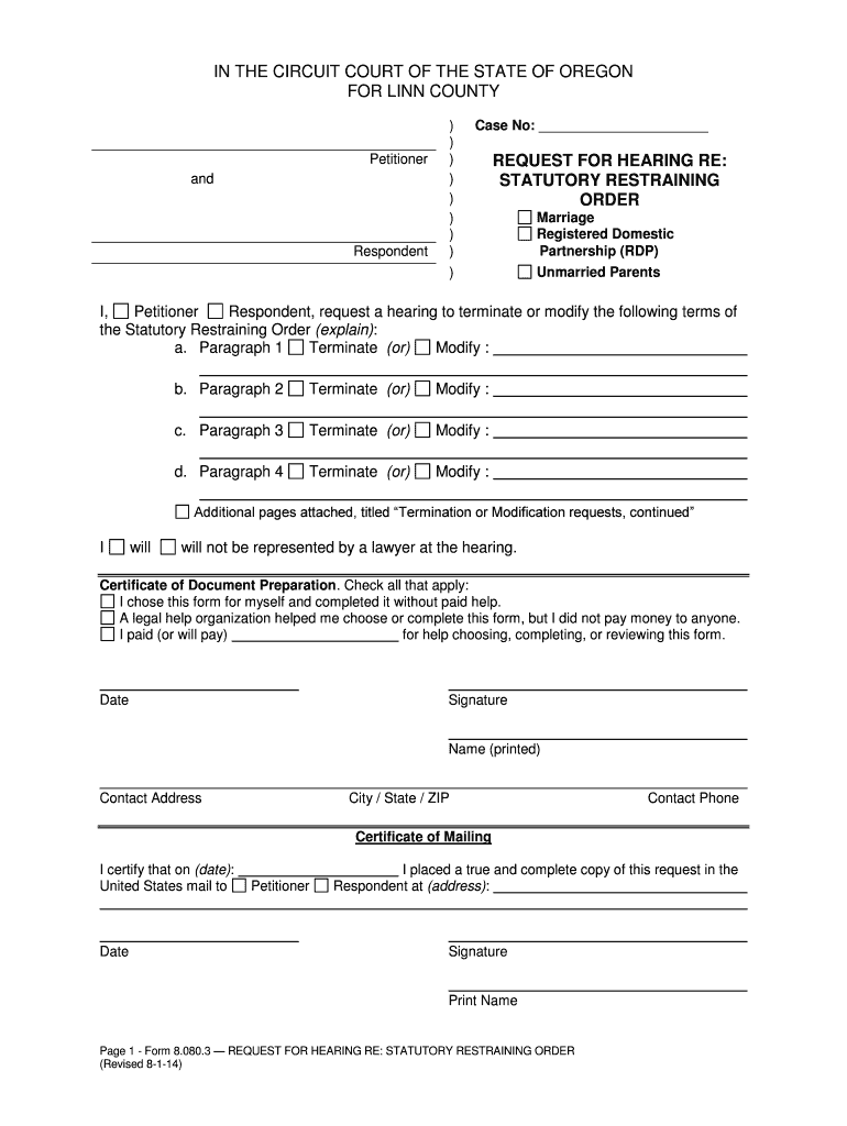 Restraining Order Oregon Online Fill Out Sign Online DocHub