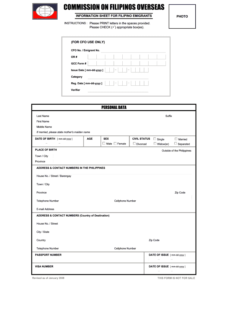 Cfo Emigrant Registration Sticker Fill Out Sign Online DocHub