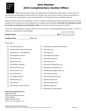 2014 New Member Complimentary Section Offers. 2014 New Member ...