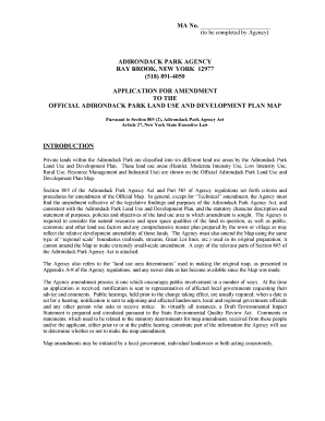 Fillable Online apa ny Map Amendment Application Form - Adirondack Park ...