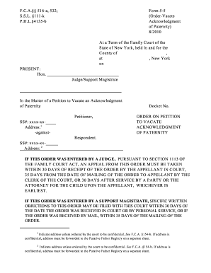 Fillable Online courts state ny Form 5-5 SSL 111-k - New York State ...