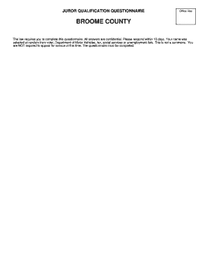 Jury Duty Questionnaire | pdfFiller