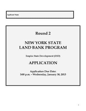Fillable Online esd ny Land Bank Program Information - esd ny Fax Email ...