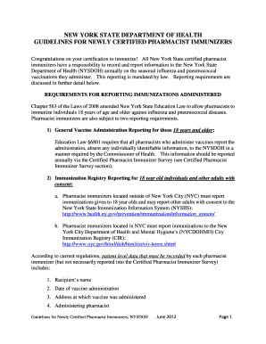 Fillable Online health ny GUIDELINES FOR NEWLY CERTIFIED PHARMACIST ...