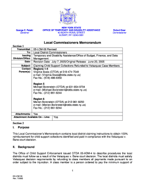 Fillable Online otda ny 05-LCM-08. Claiming Child Support Collections ...