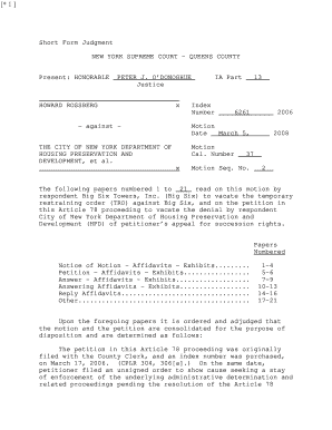 Fillable Online courts state ny Short Form Judgment Fax Email Print ...