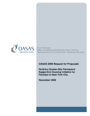 Fillable Online oasas ny OASAS 2009 Request for Proposals Re-Entry ...