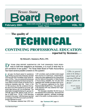 Fillable Online tsbpa state tx reported by licensees Fax Email Print ...