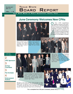 Fillable Online tsbpa state tx June Ceremony Welcomes New CPAs Fax ...