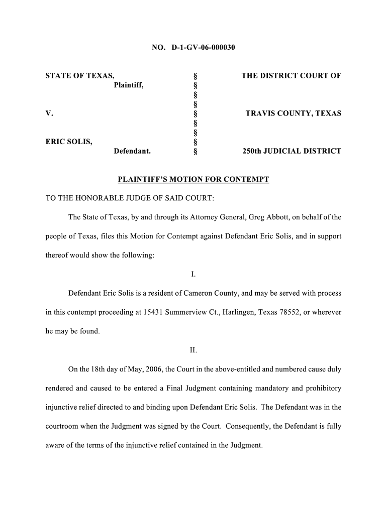 Motion For Enforcement Texas Pdf Fill Online Printable Fillable Blank PdfFiller