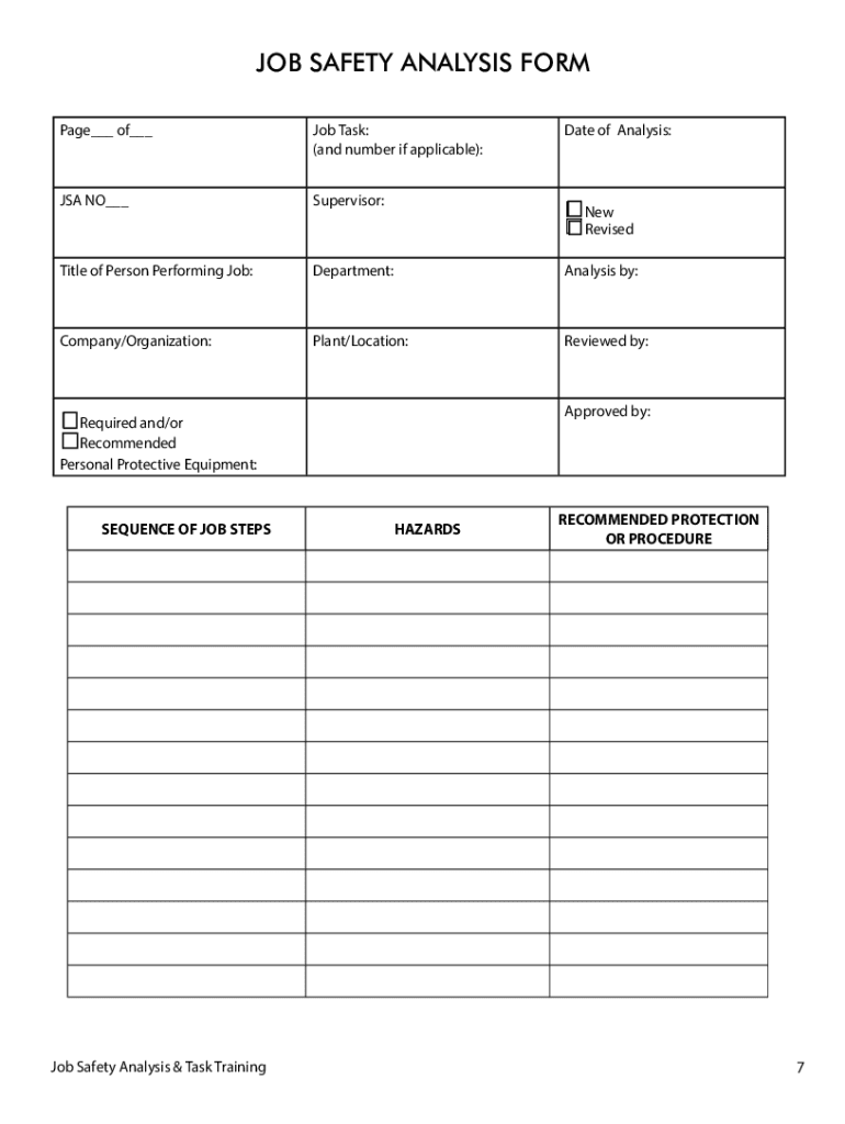 Analysis Task Training Form Fill Online Printable Fillable Blank 