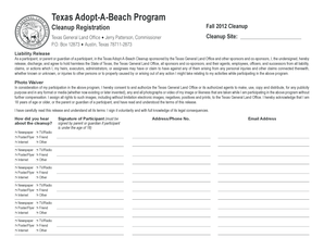 Fillable Online glo texas Cleanup Registration Form - Texas General ...