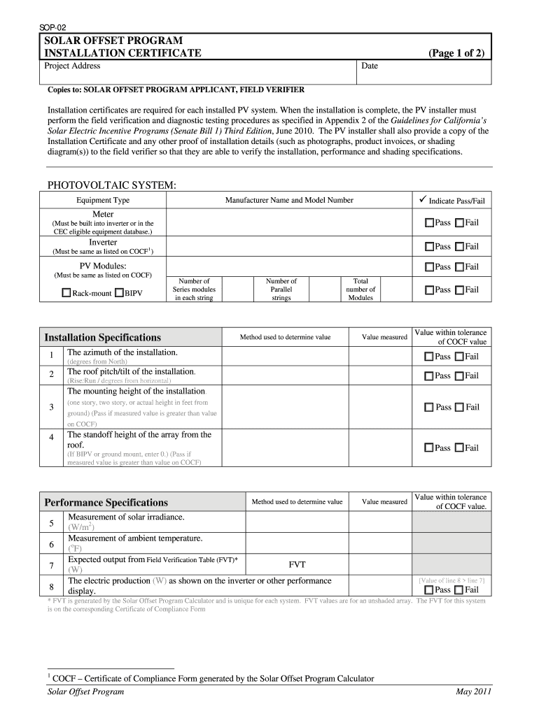 Solar Installation Completion Certificate Fill Out Sign Online DocHub