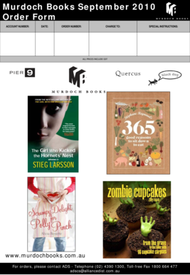 Fillable Online Murdoch Books September 2010 Order Form Fax Email Print ...