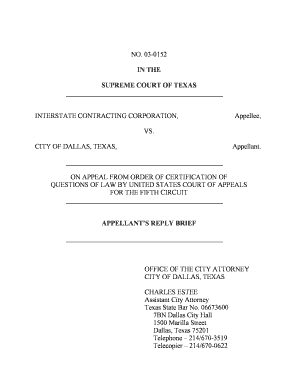 Appellant's Reply Brief - Supreme Court Of Texas - Fill and Sign ...