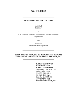 Fillable Online supreme courts state tx REPLY BRIEF TO SUP CT.doc Fax ...