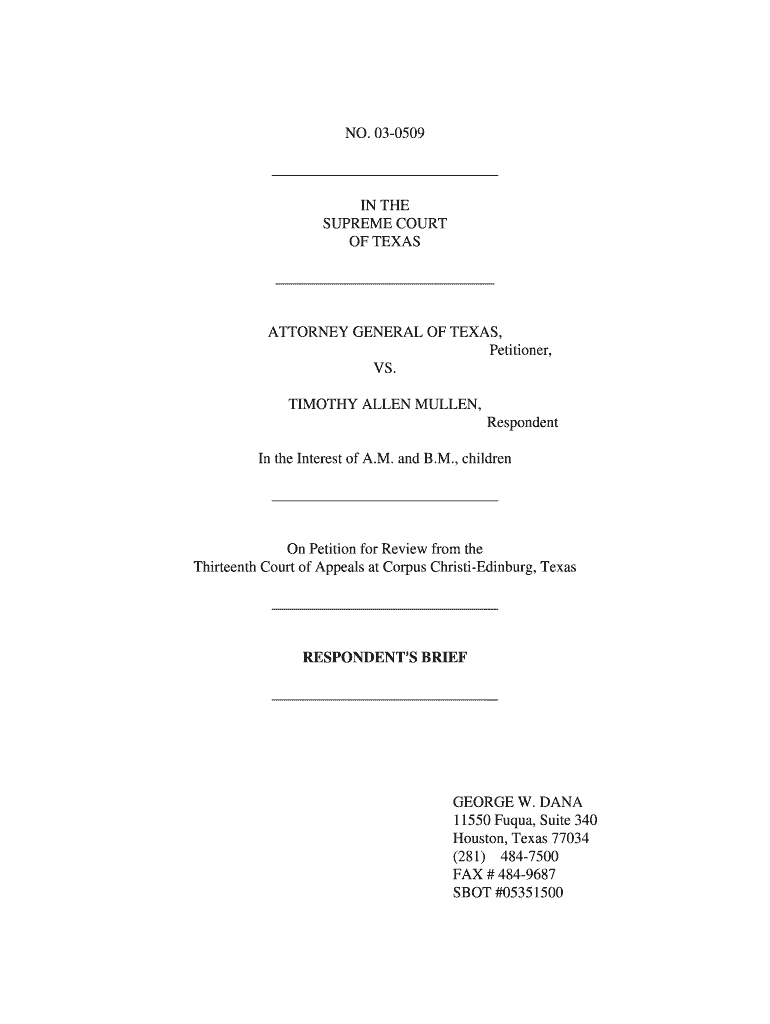 Fillable Online RESPONDENT=S BRIEF Fax Email Print - pdfFiller