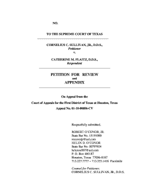 PETITION FOR REVIEW APPENDIX - Supreme Court Of Texas - Supreme Courts ...