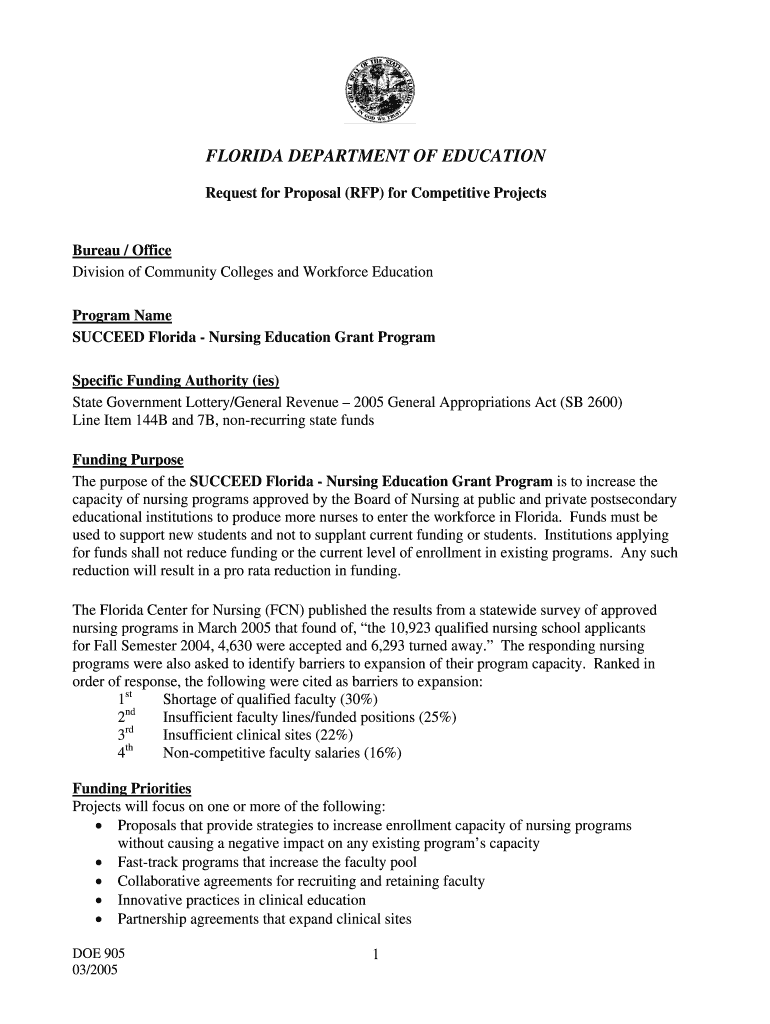 Fillable Online Request for Proposal (RFP) for Competitive Projects Fax ...