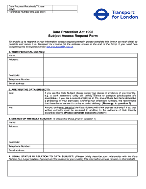 Fillable Online tfl gov Taxi and private hire SAR form - Transport for ...