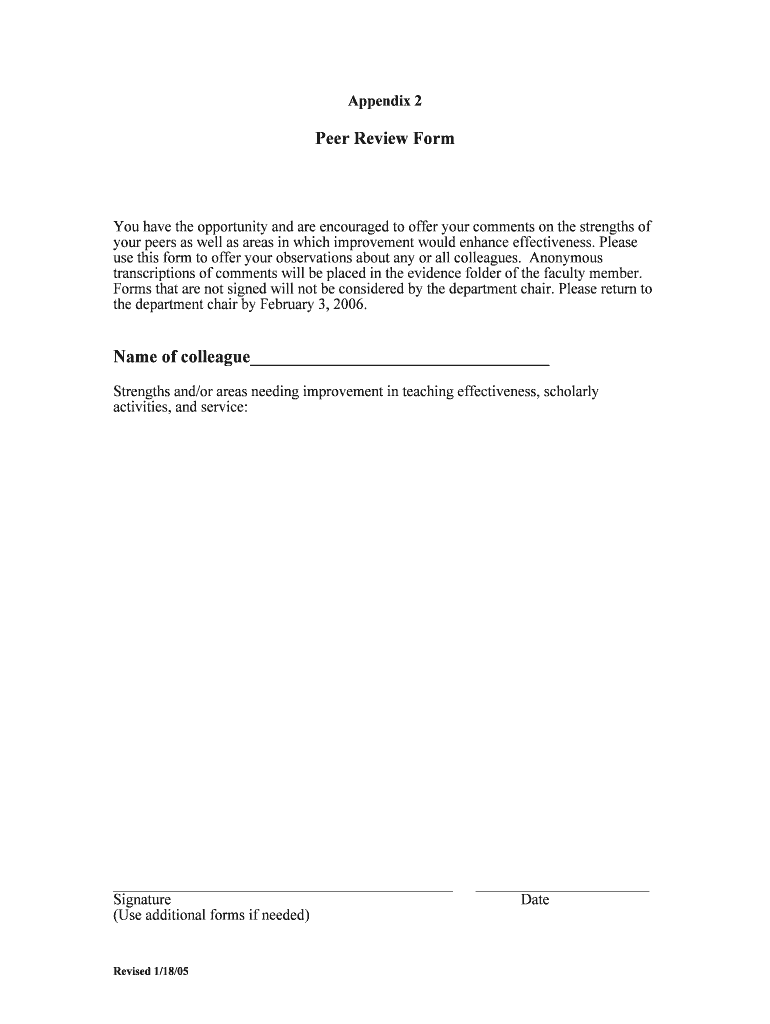 Fillable Online Peer Review Form Fax Email Print - pdfFiller