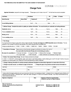 Change Form - Cover Colorado - Covercolorado - Fill and Sign Printable ...