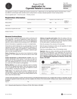 Fillable Online Form CT-2E Application for Cigarette Retailer's License ...