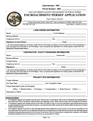 Encroachment Permit Application - County Of San Luis Obispo - Slocounty ...