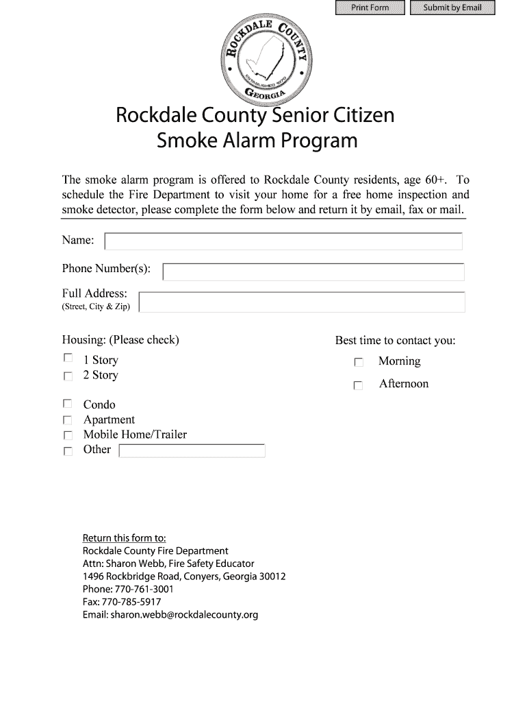 Fillable Online Smoke Alarm Program Application Fax Email Print - pdfFiller