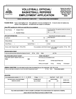 Fillable Online spokanecounty VOLLEYBALL OFFICIAL/ BASKETBALL REFEREE ...
