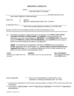 Fillable Online fairfaxcounty Rezoning Affidavit Package - Fairfax County Government Fax Email ...