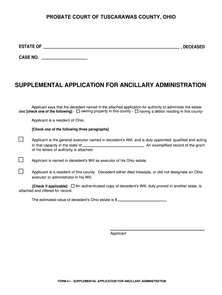 Fillable Online Supplemental Application for Ancillary Administration Fax Email Print - pdfFiller