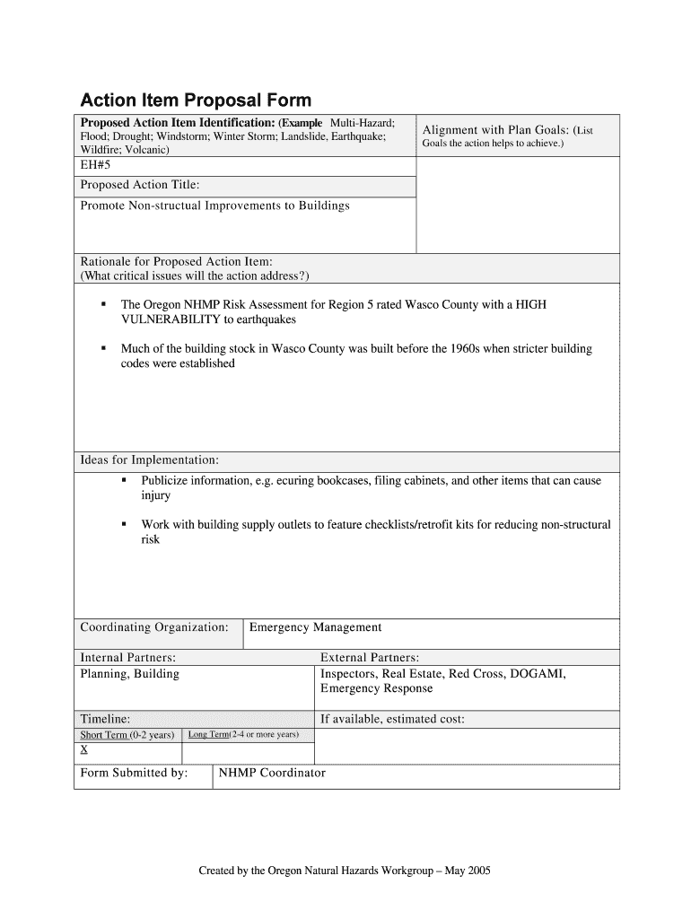 Fillable Online Action Item Proposal Fax Email Print - pdfFiller