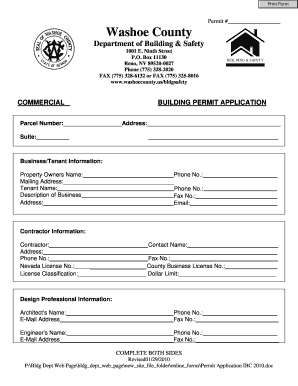 Commercial Permit Application - Washoe County, Nevada - Fill and Sign ...