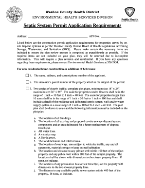 Fillable Online washoecounty Septic System Permit Application ...