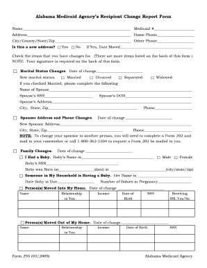 Alabama Medicaid Agency's Recipient Change Report Form - Fill and Sign ...