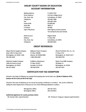 Fillable Online shelbyed k12 al Certificate for tax exemption shelby ...