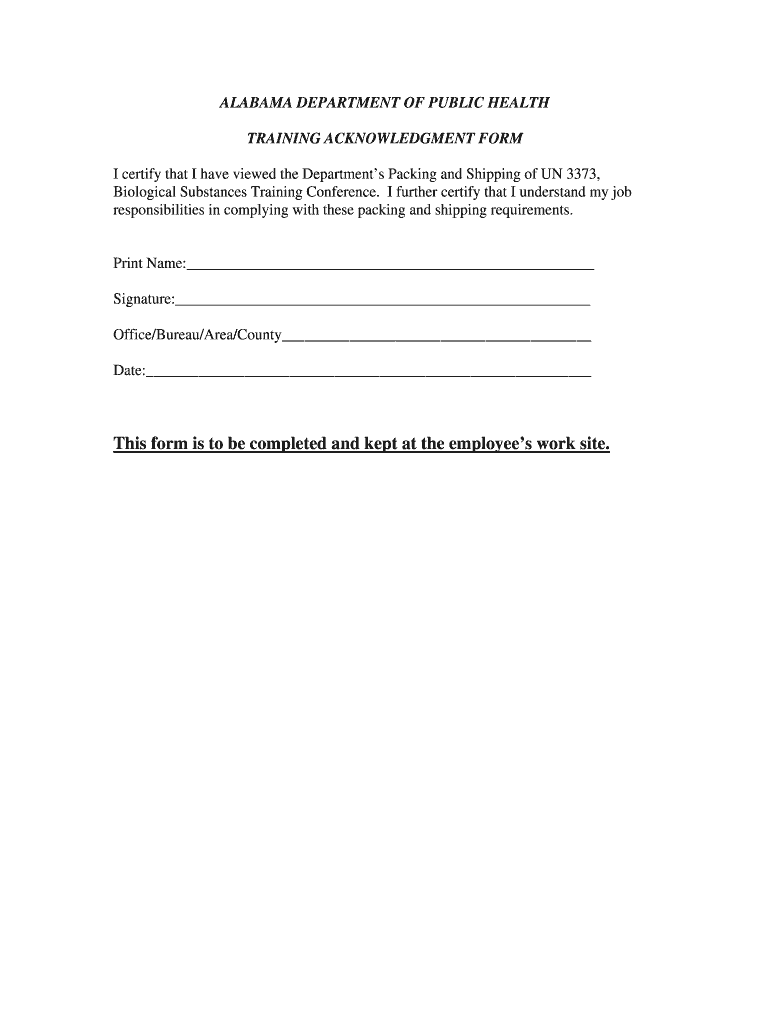 Training Acknowledgement Sign Off Sheet Fill Online Printable Fillable Blank PdfFiller