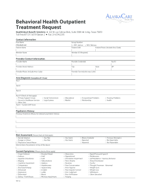 Fillable Online doa alaska Behavioral Health Outpatient Treatment ...