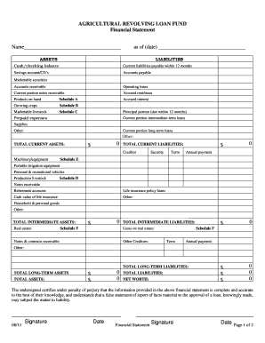 AGRICULTURAL REVOLVING LOAN FUND Financial Statement ... - Dnr Alaska ...
